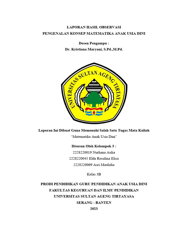 Observasi Pengenalan Matematika PAUD | PDF | Karier & Perkembangan
