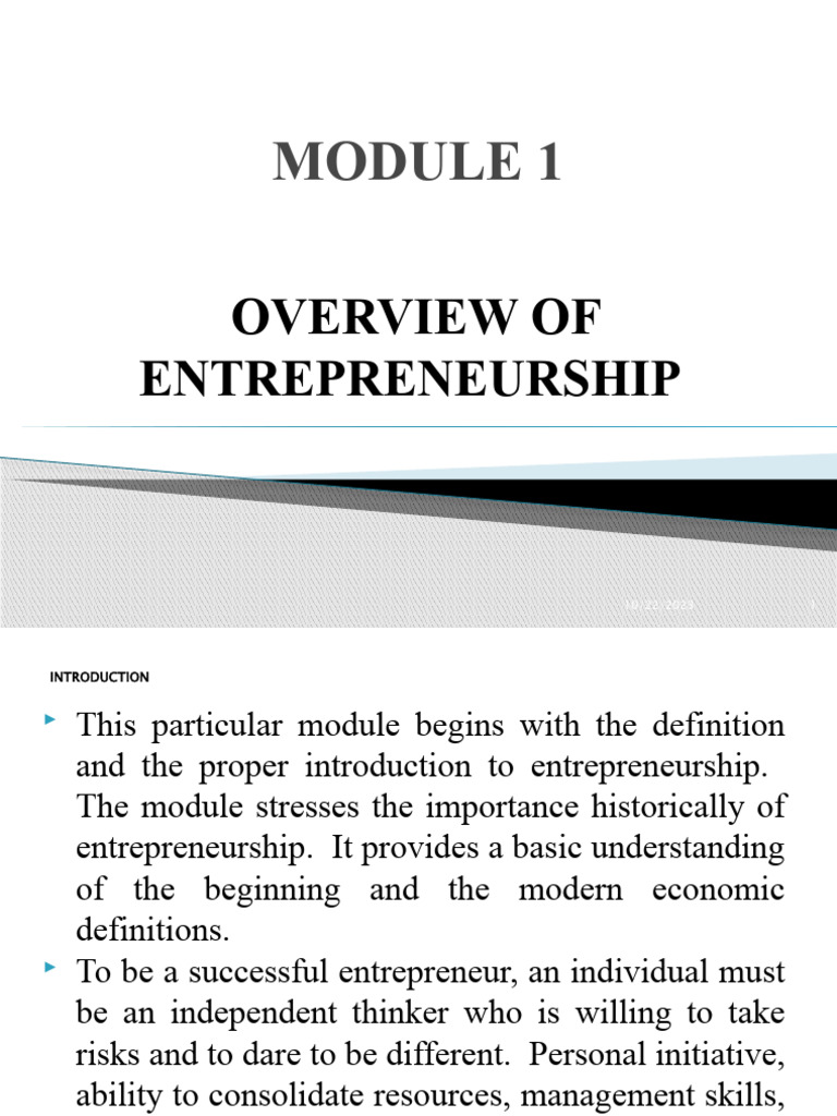 Module 1 | PDF | Entrepreneurship | Goal