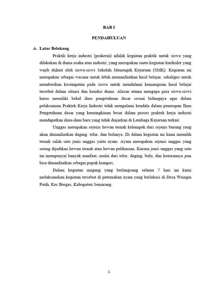 Contoh Laporan Magang | PDF