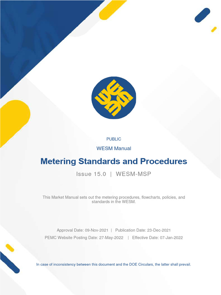 WESM-MSP-15.0_07Jan2022_(DOE_letter)_final | PDF | Transformer | Ac Power