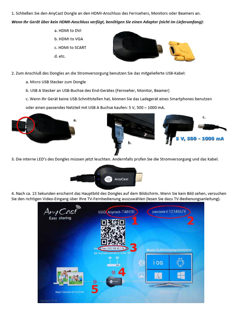 Anycast Dongle Anleitung | PDF