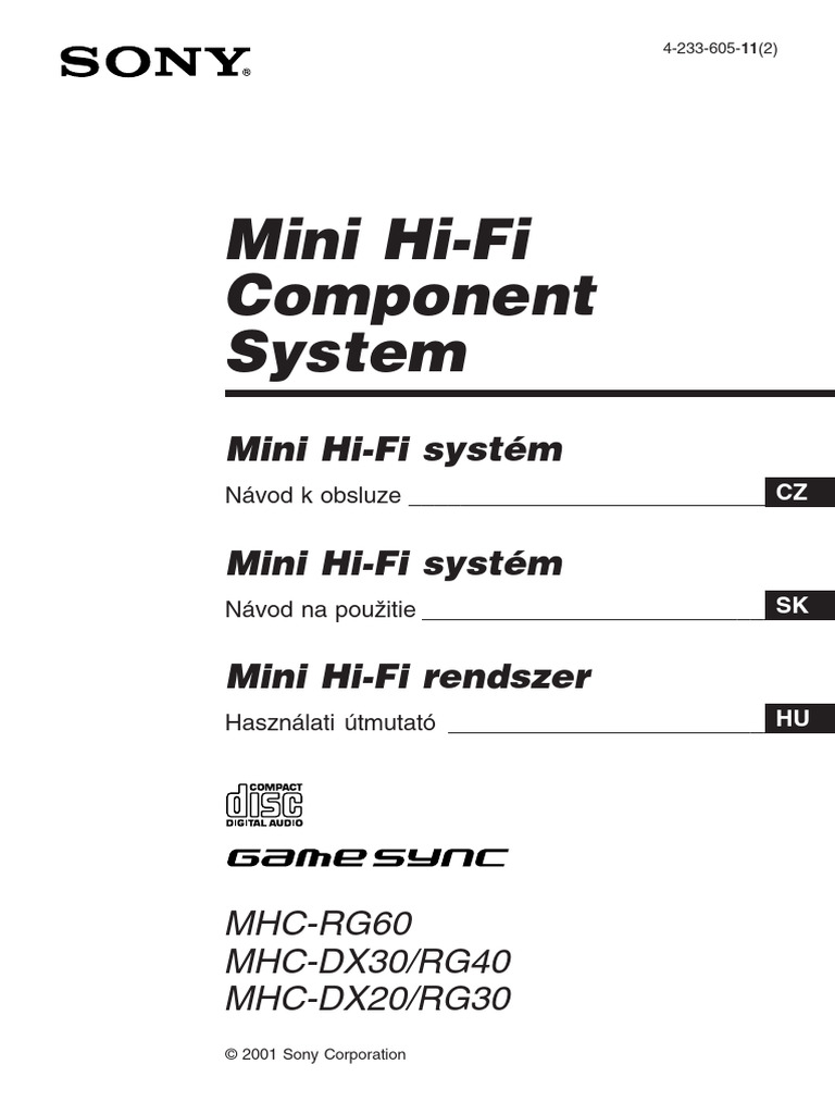 Sony MHC-RG30 | PDF