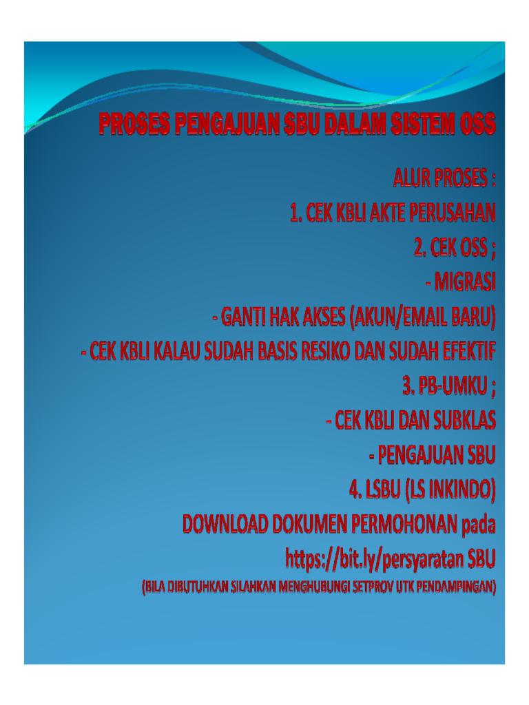 Proses Pengajuan Sbu Dalam Sistem Oss | PDF