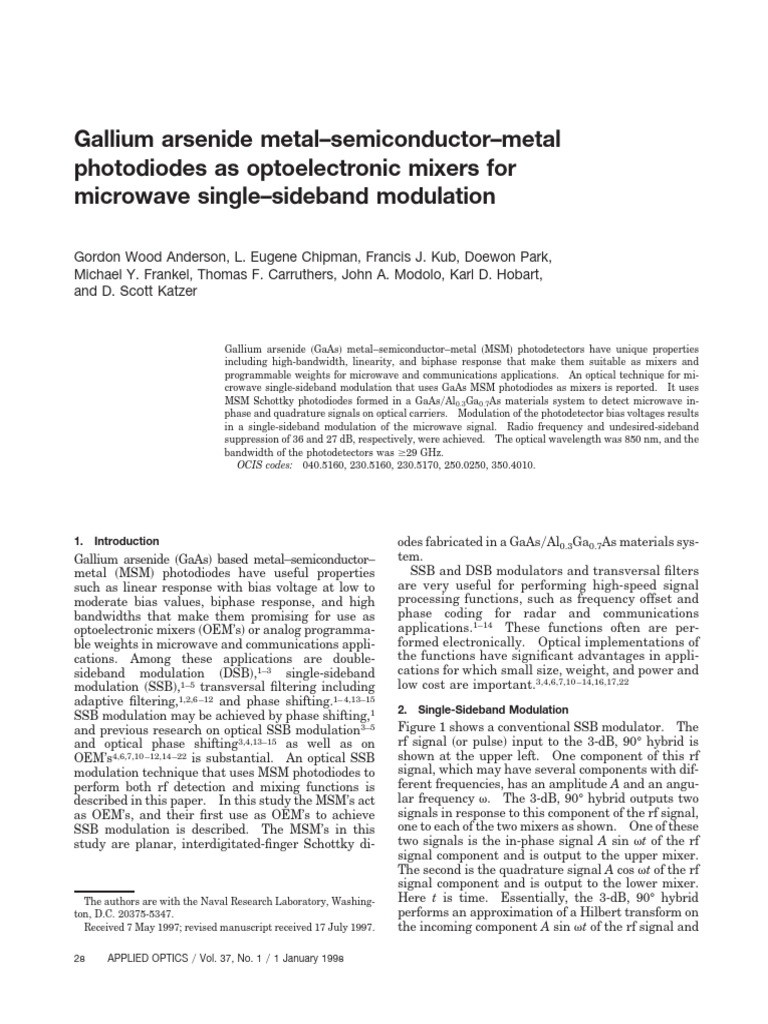 Gallium Arsenide Metal Semiconductor Met | PDF