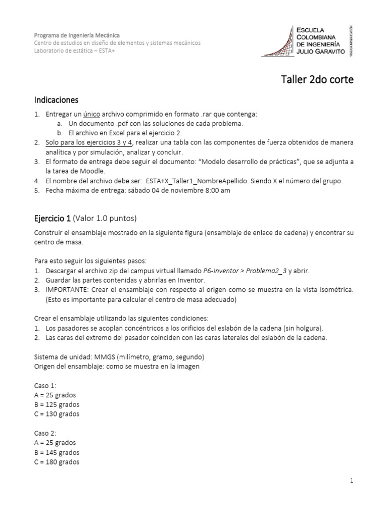 Taller ESTA+ - 2do Corte | PDF