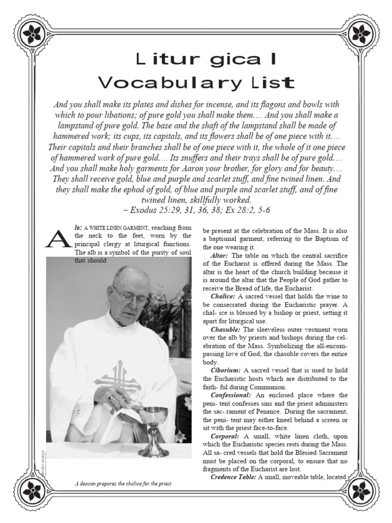 Liturgical Vocabulary List | PDF