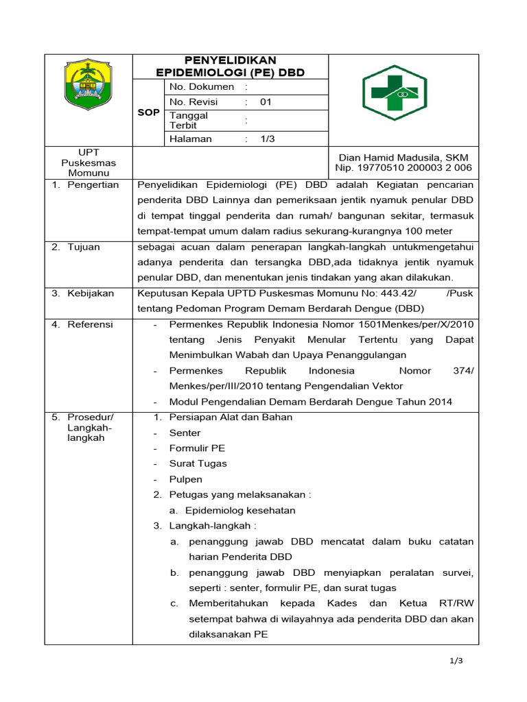 Sop Pe DBD 2019 | PDF