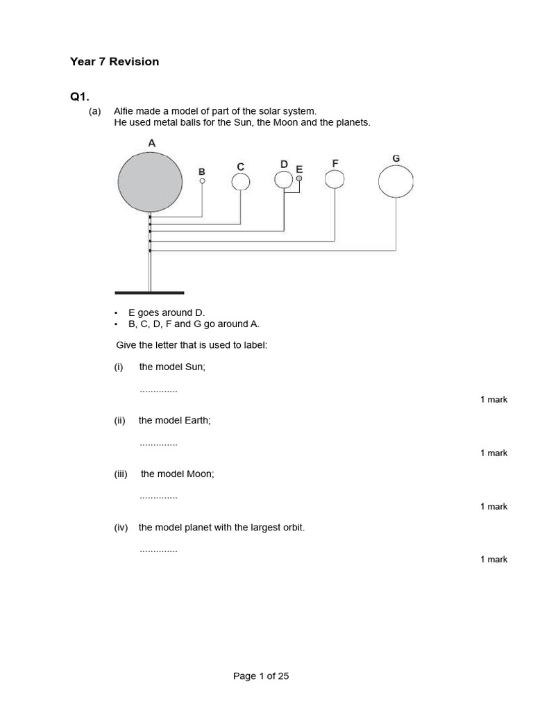 Y7 EOY Revision | PDF | Science & Mathematics