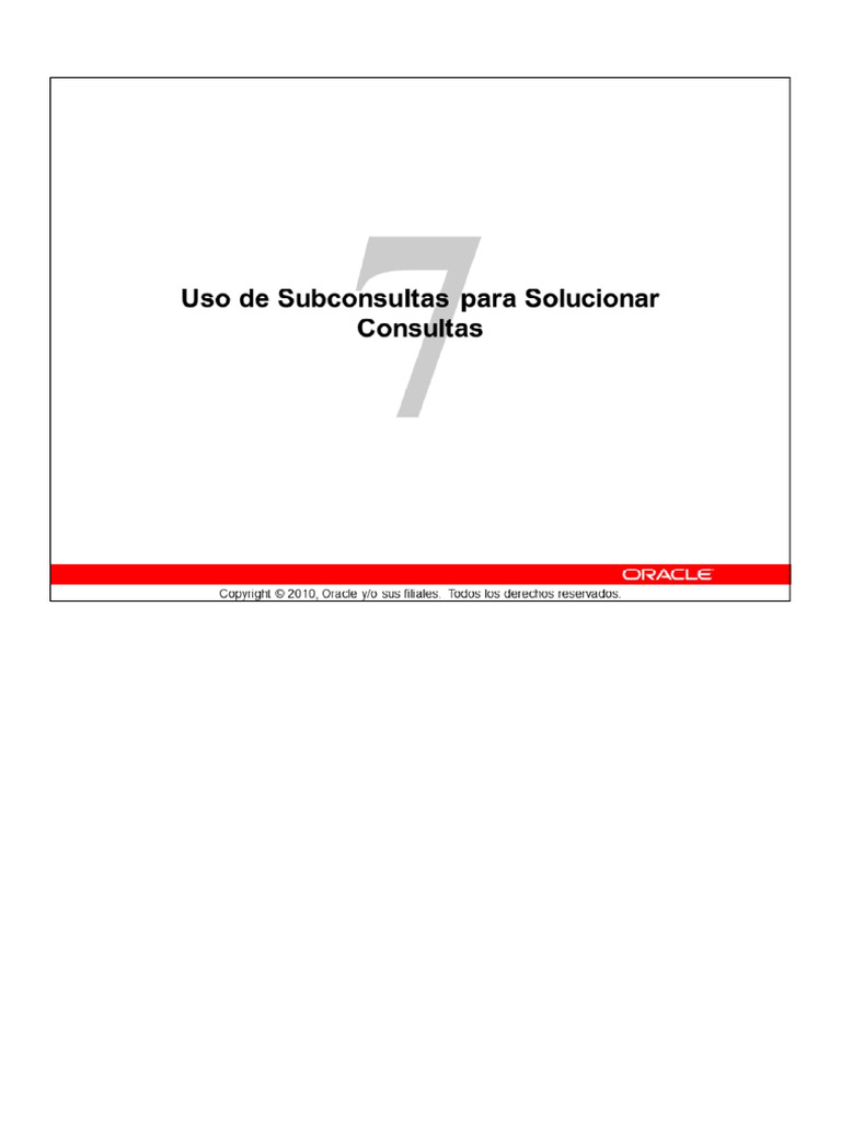 SQL7 - Uso de Subconsultas | PDF | Informática | Tecnología