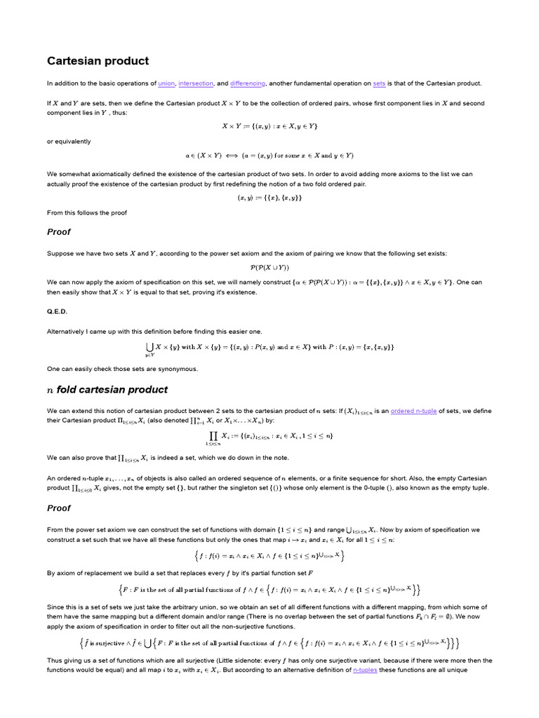 Cartesian Product Pdf