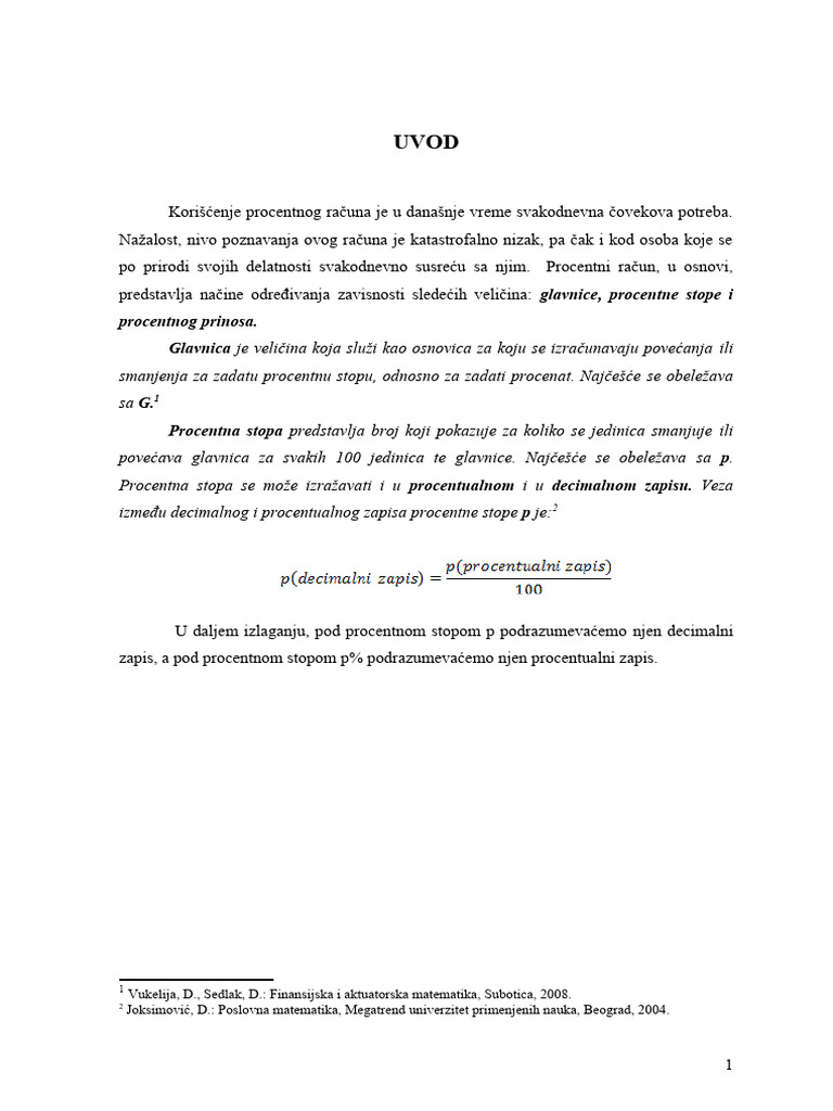 Procentni I Slozeni Interesni Racun | PDF