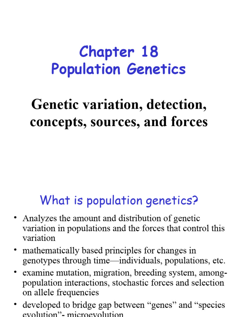Chapter 18 Population Genetics | PDF | Science & Mathematics | Wellness
