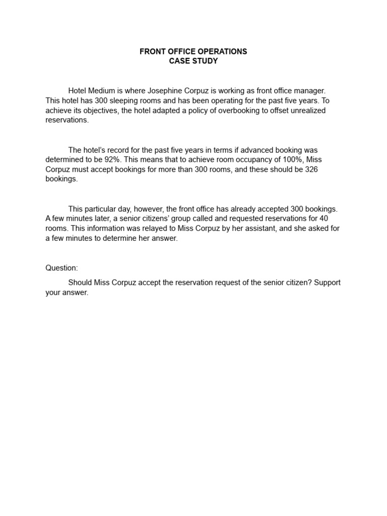 Front Office Midterm Activities | PDF