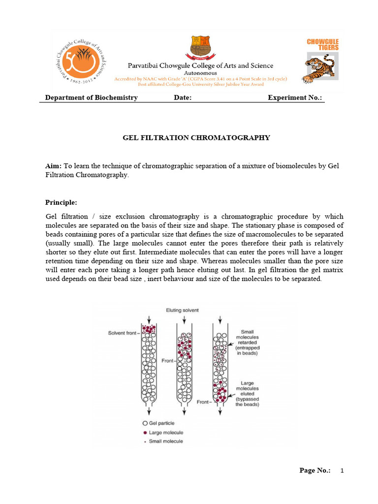 Gel Filtration Chromatography | PDF