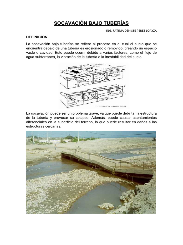 SOCAVACIÓN BAJO TUBERÍAS | PDF