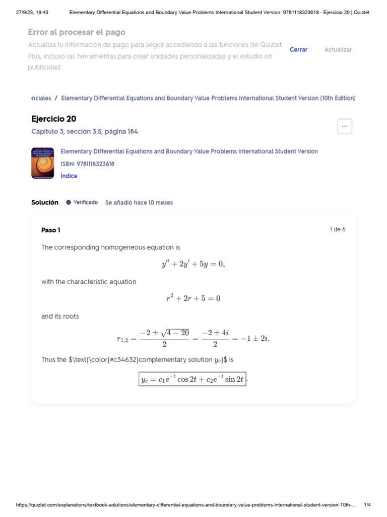 Elementary Differential Equations and Boundary Value Problems International Student Version ...