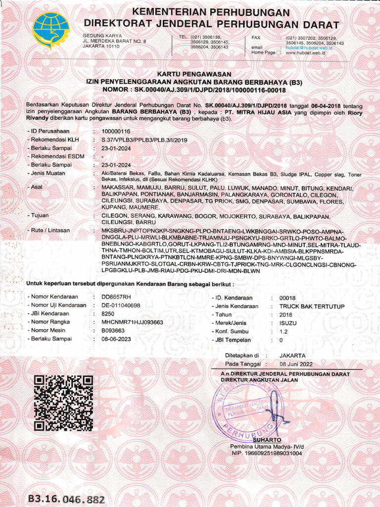Izin Angkutan Barang Berbahaya | PDF