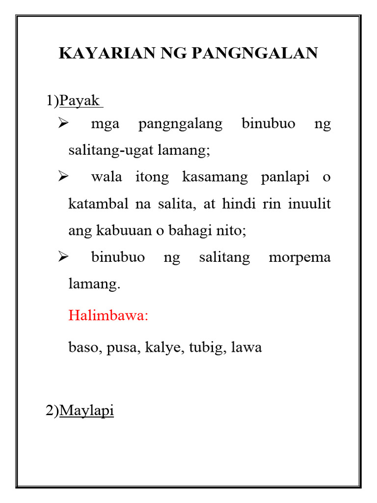 Kayarian NG Pangngalan | PDF