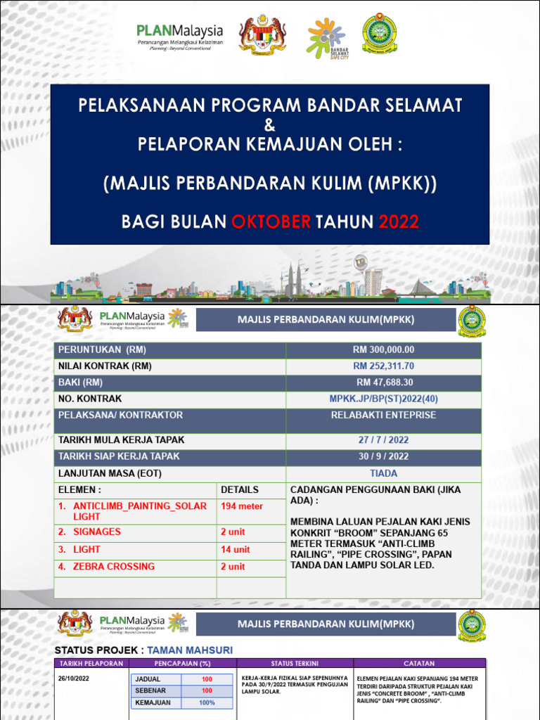 (PBS) Laporan Status Pelaksanaan - PBT - FINAL | PDF