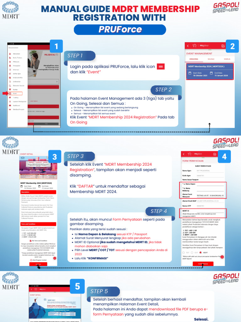 Manual Guide MDRT Membership Registration With Pruforce - 2023 | PDF