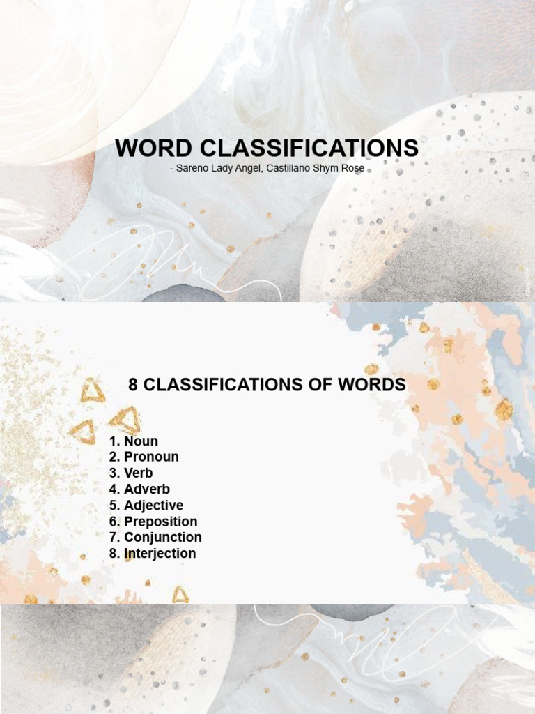 Linguistics - Word Classifications | PDF
