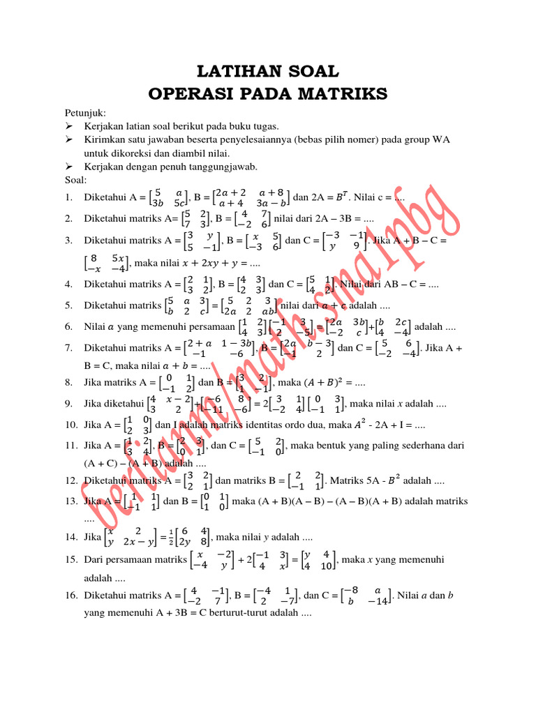 Latihan Soal Matriks | PDF