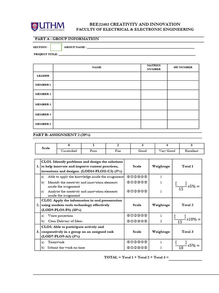 Instruction Assignment 2 and Rubric With Example of Timeline | PDF