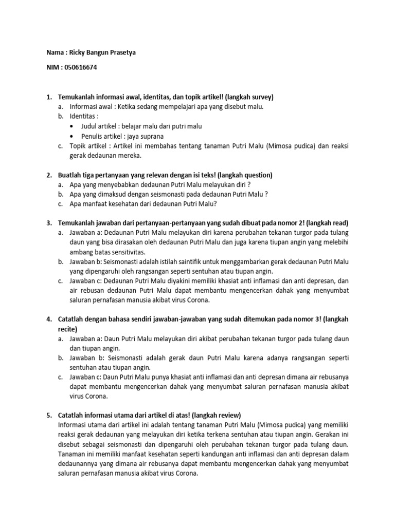 Ricky Bangun P Tugas 1 Bahasa Indonesia | PDF