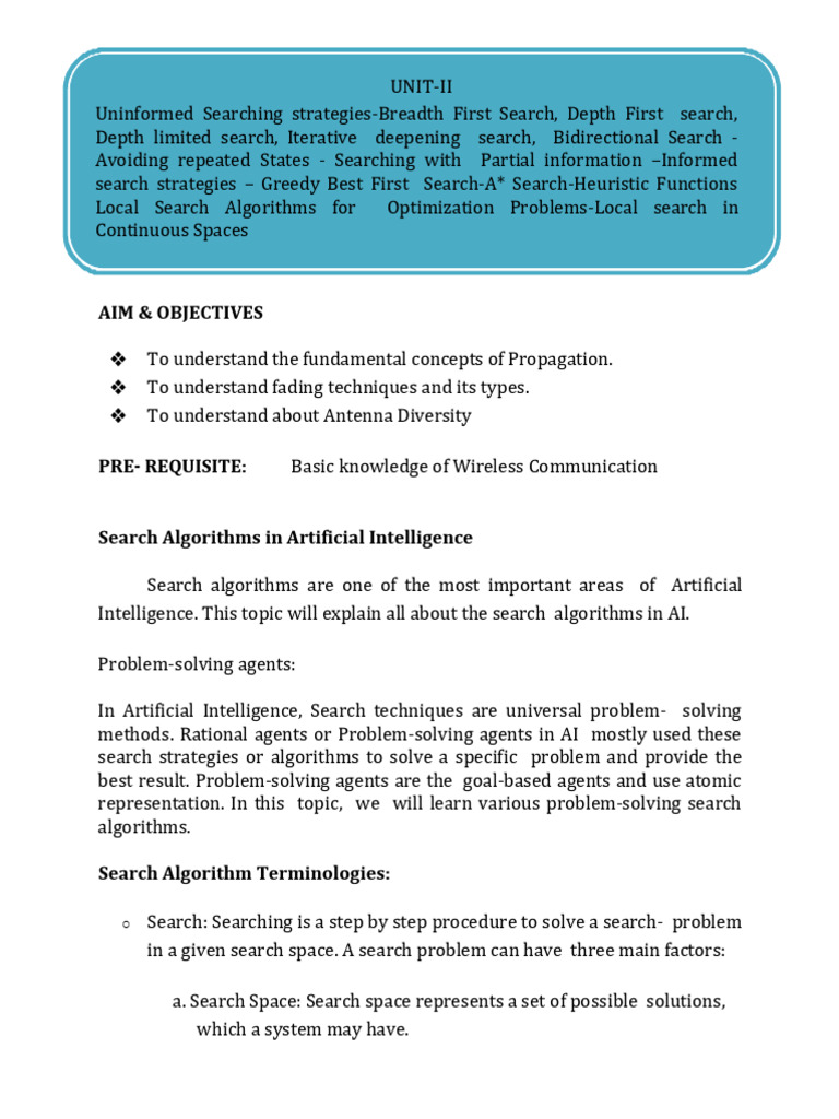 AI Unit 2 Half | PDF | Computers