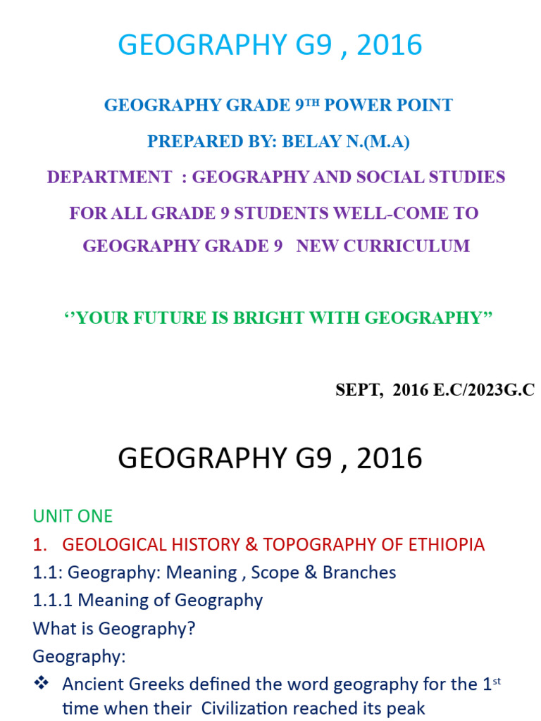 Geography g9, PPT 2016 | PDF