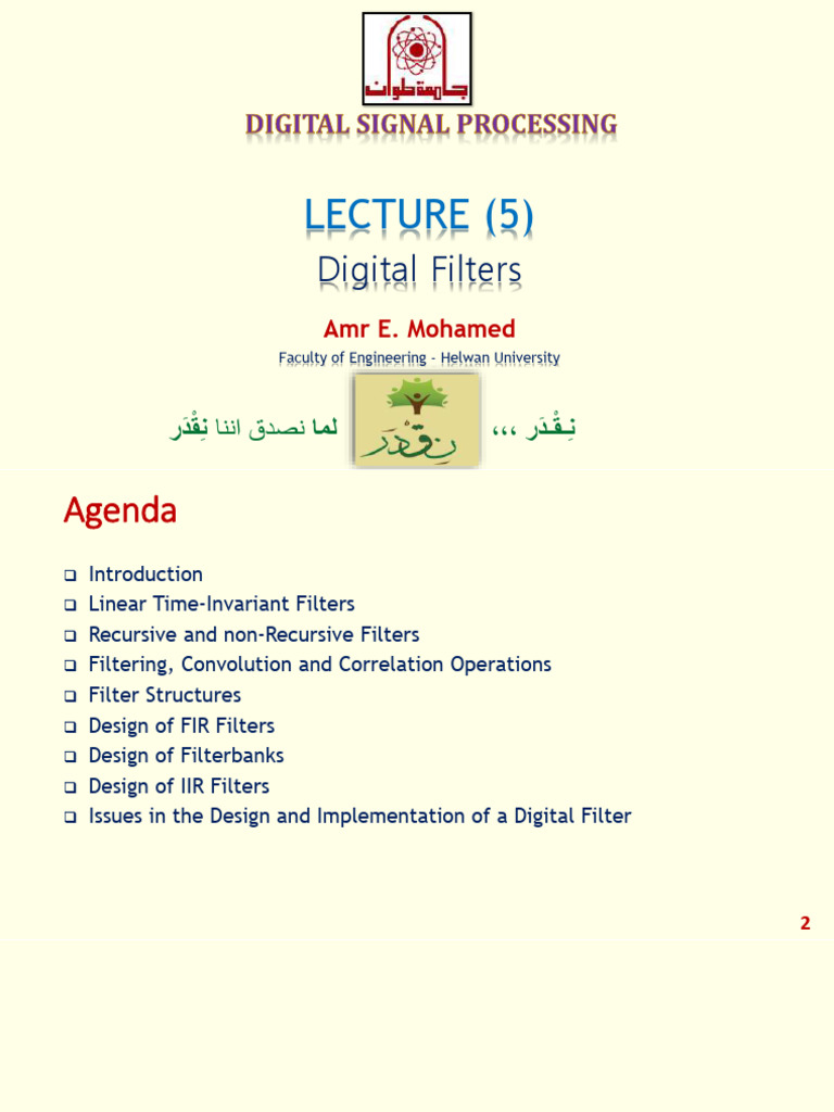 DSP Slides Lec 5 - DR Amr | PDF | Computers