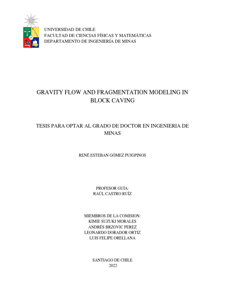 Gravity Flow and Fragmentation Modeling in Block Caving | PDF
