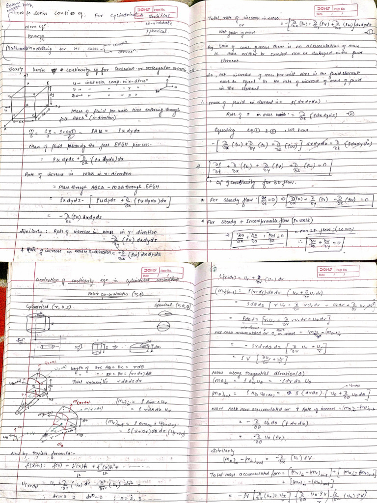 Derivation Continuity Eq.-1 | PDF