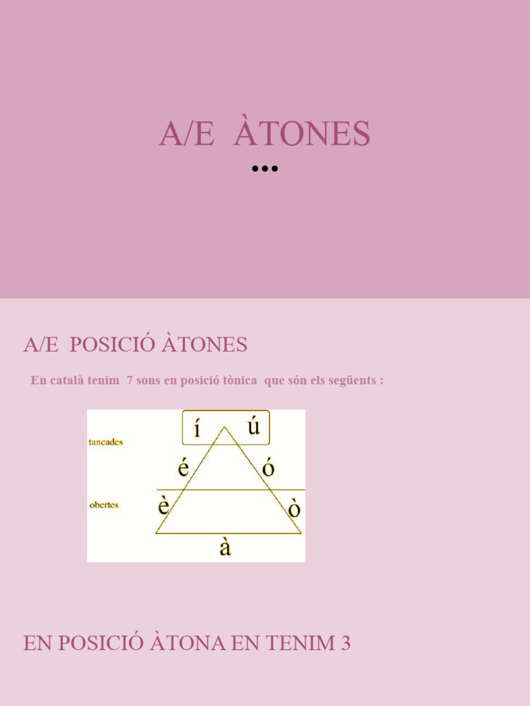 A_E O_U ÀTONES | PDF