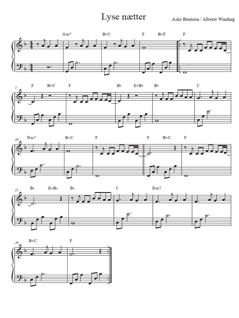 Lyse nætter - Score | PDF