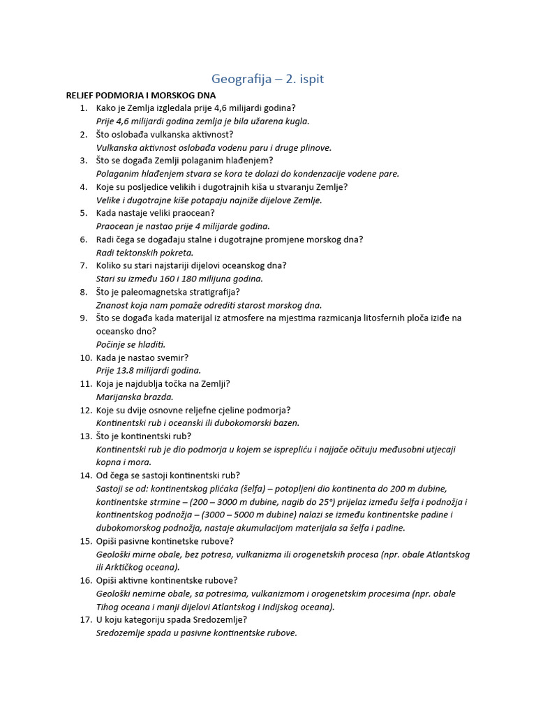 Geografija - 3. Razred Gimnazije | PDF