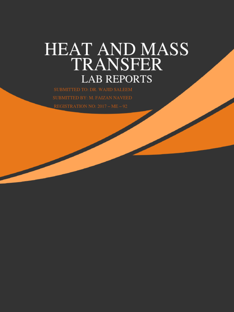 Heat and Mass Transfer Lab Report | PDF | Convection | Heat Transfer