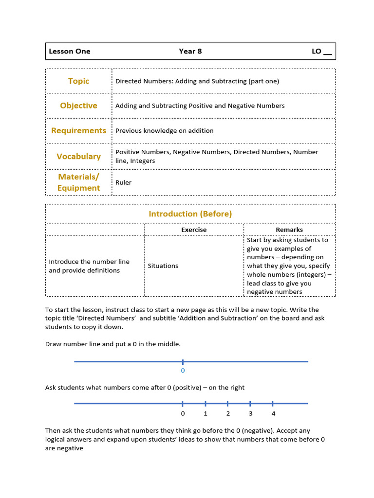 Topic 2 - BIDMAS and Directed Numbers | PDF | Teaching Methods & Materials