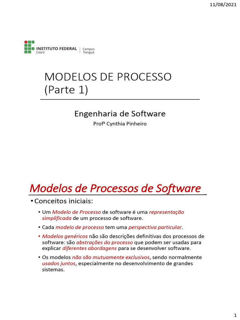 (ES) 03 - Modelos de Processo (Parte 1) | PDF