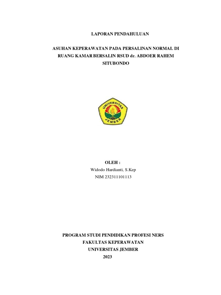 LP Persalinan Normal Widodo Hardianto | PDF