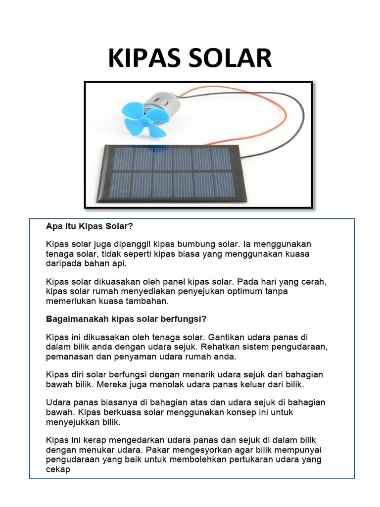 Kipas Solar | PDF | Griya & Taman