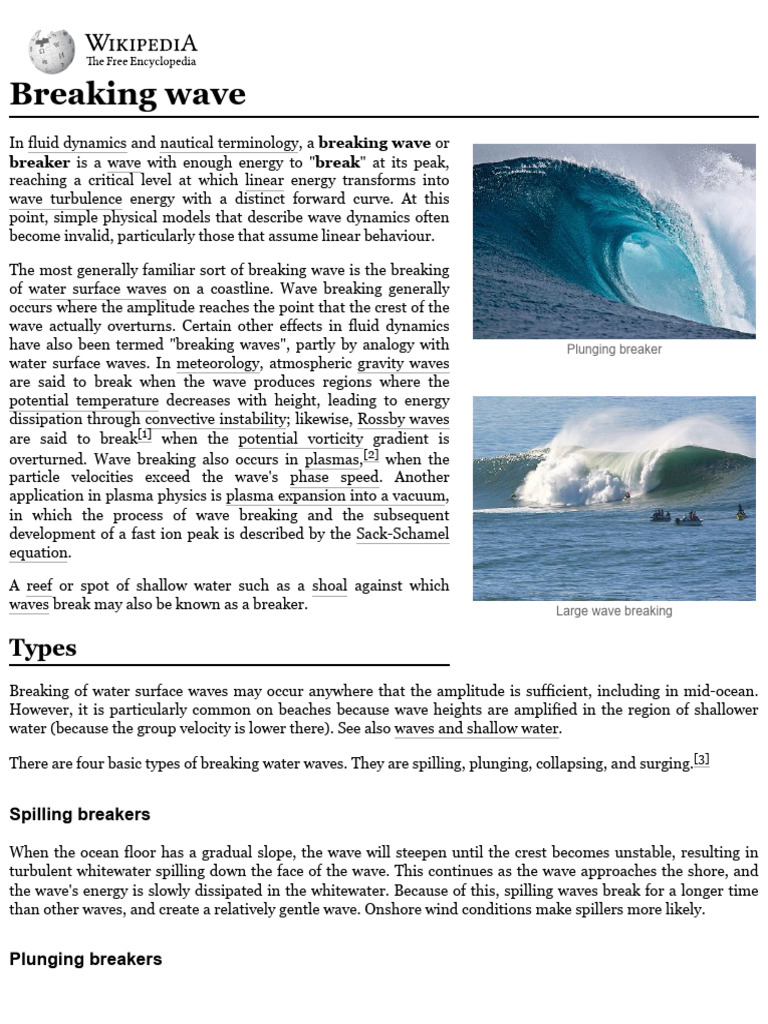 Breaking Wave | PDF