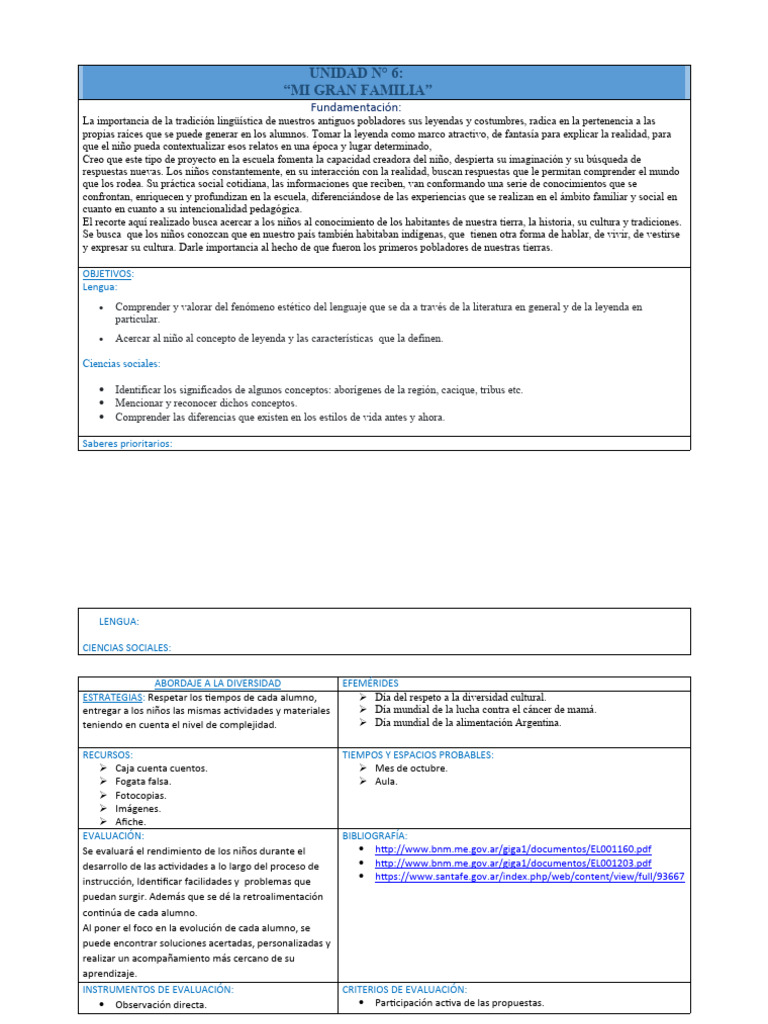 Planif. Legua y Cs - Sc.taller III2023 | PDF