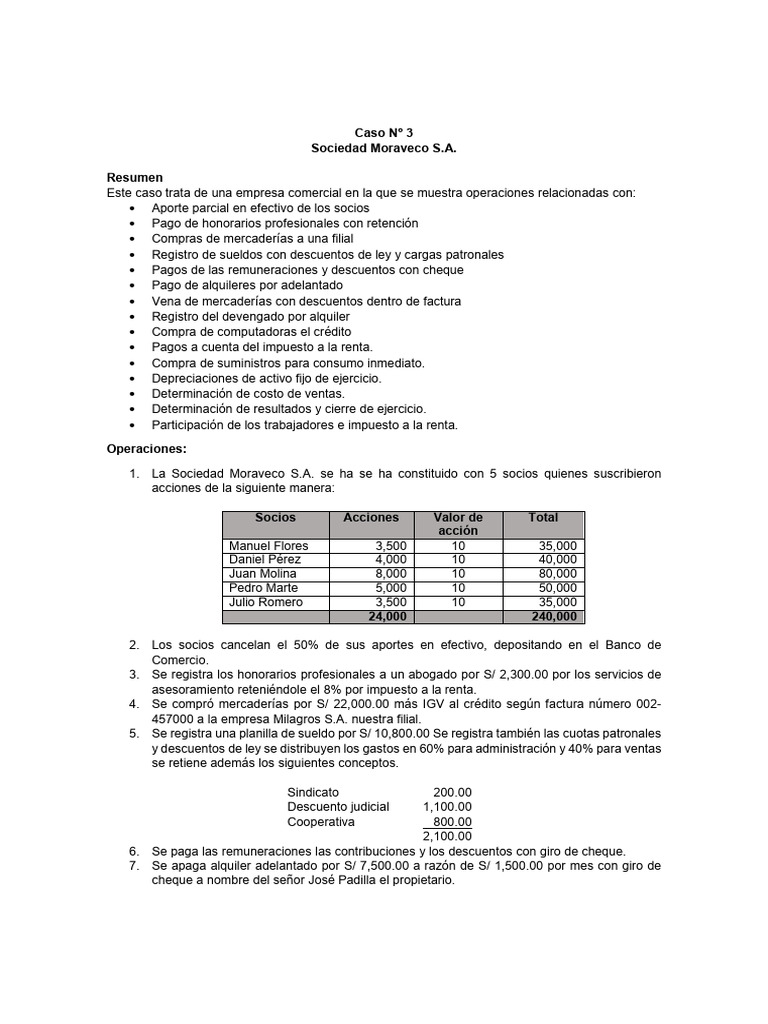 Casos Practicos Contabilidad Aplicada | PDF