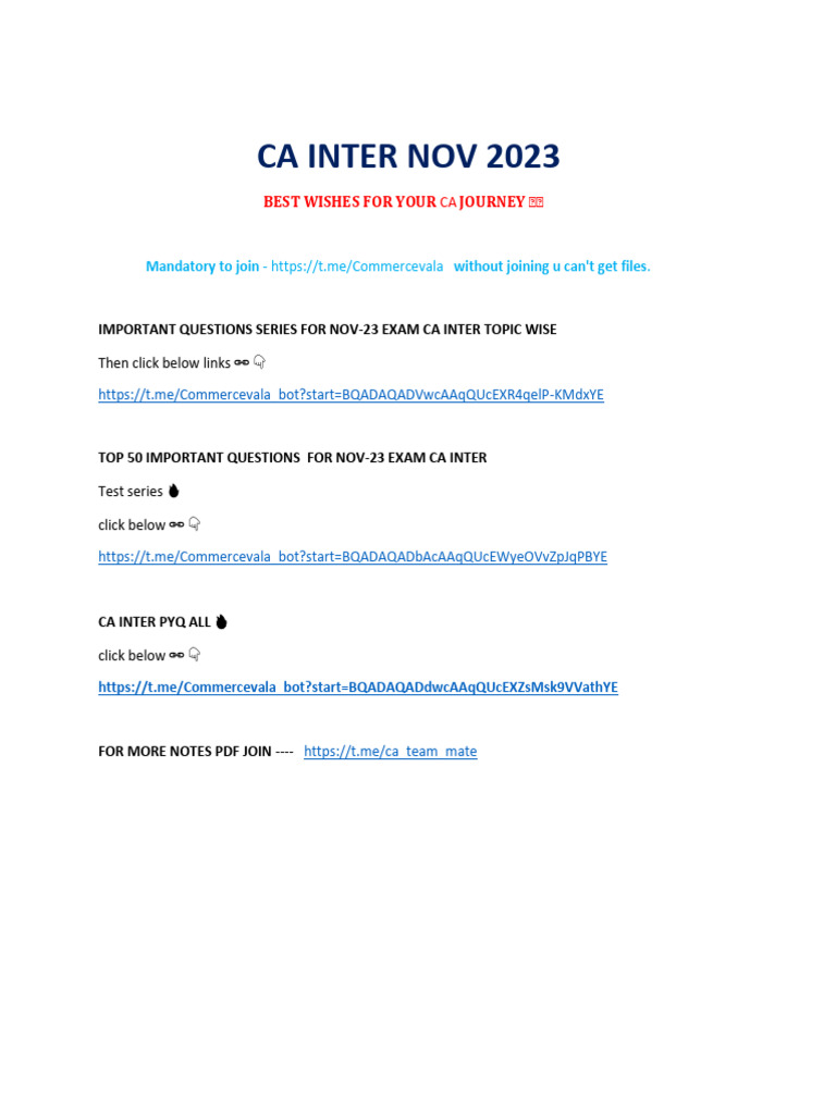 CA Inter Exam Prep Resources | PDF | Computers | Career & Growth