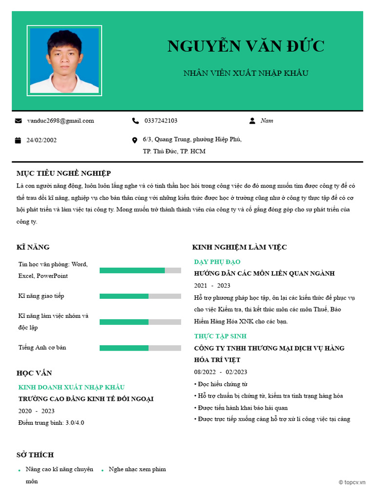 CV - Nguyen Van Duc | PDF