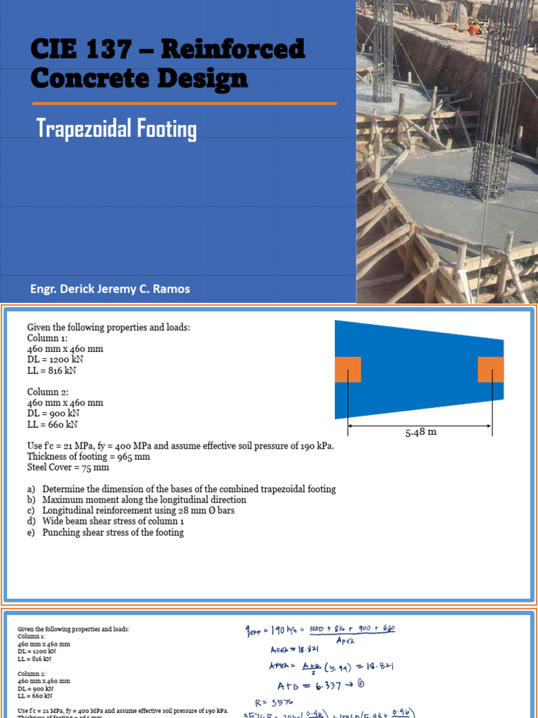 CIE 137 Trapezoidal Footing | PDF