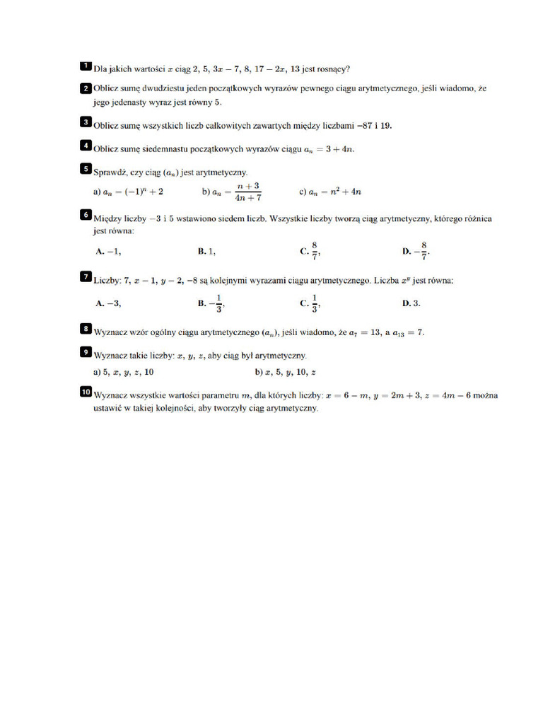 Ciągi Liczbowe | PDF