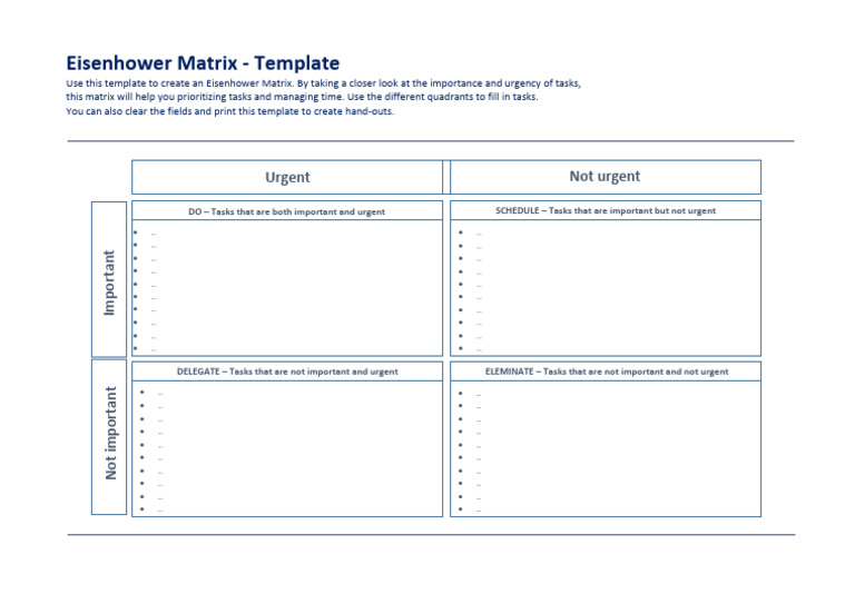 Eisenhower Matrix Template | PDF