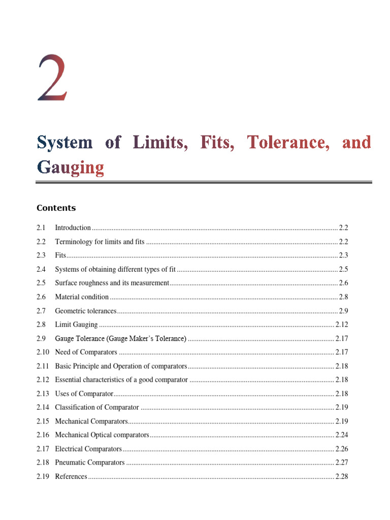 System of Limits, Fits, Tolerance and Gauging | PDF